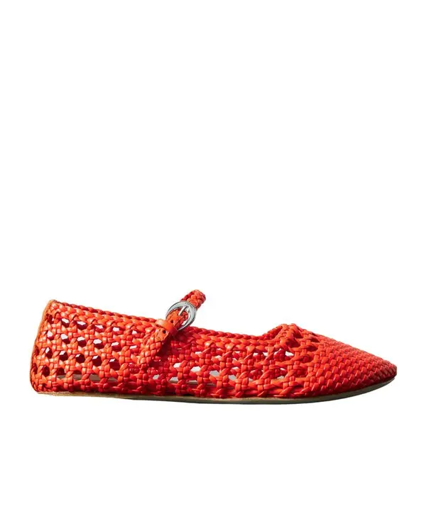 Staud Handwoven Leather Ballet Flats