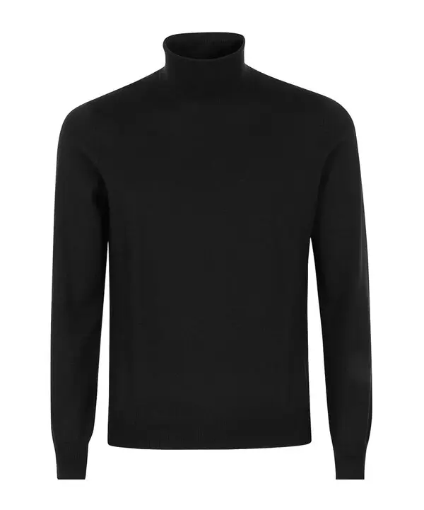 Tagliatore Long-sleeved Turtleneck Sweater - Black