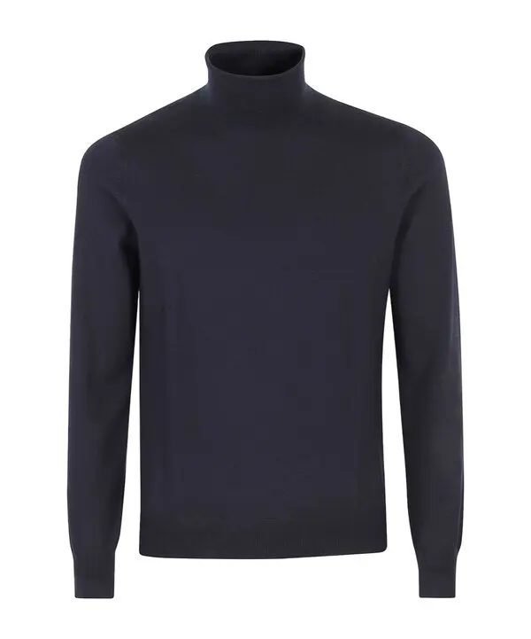 Tagliatore Long-sleeved Knitted Sweater - Blue