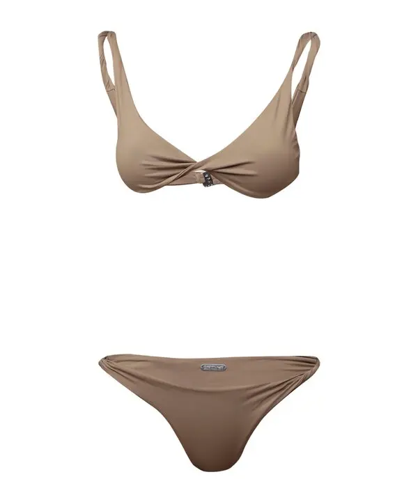 Off-White Solid Color Bikini
