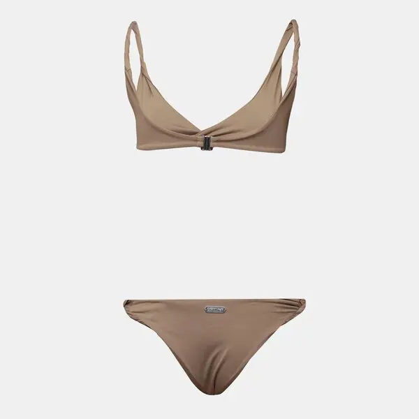 Off-White Solid Color Bikini