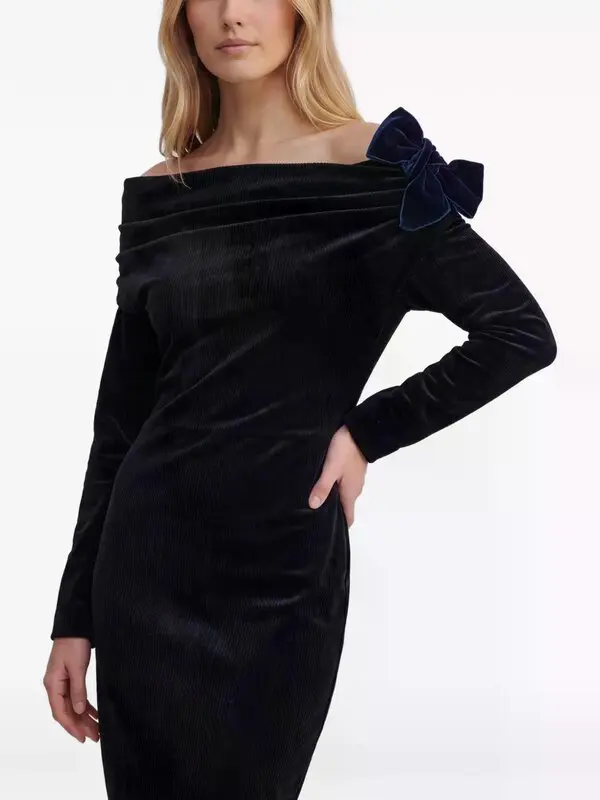 ROMEO GIGLI Bow-detail Off-shoulder Dress