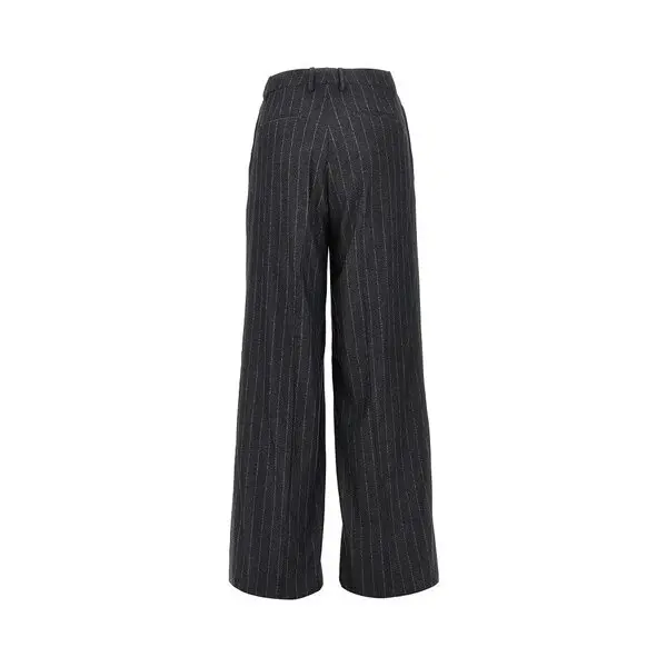 Tagliatore Pinstriped Wool Blend Pants With Dart - Gray