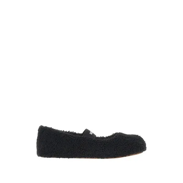 Moon Boot Shearling Ballet Flats - Black