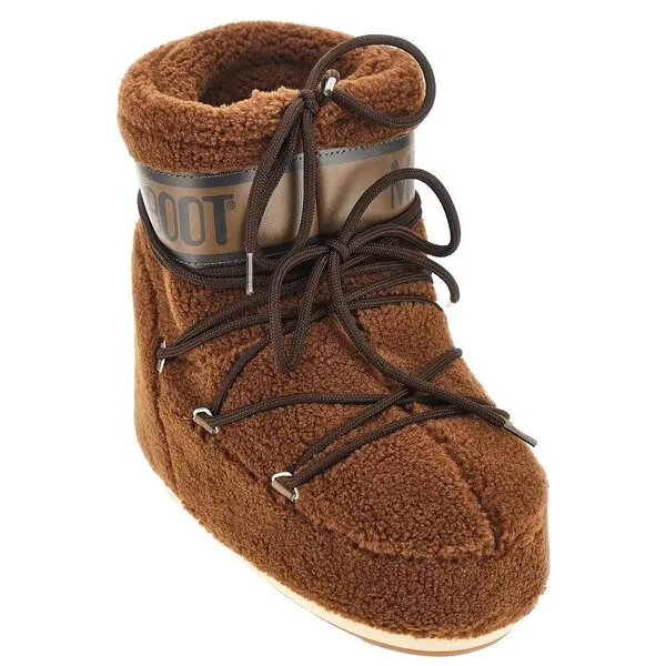 Moon Boot Icon Low Glance' Teddy Boots - Brown