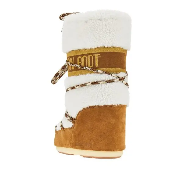 Moon Boot Shearling 'icon' Boots - White