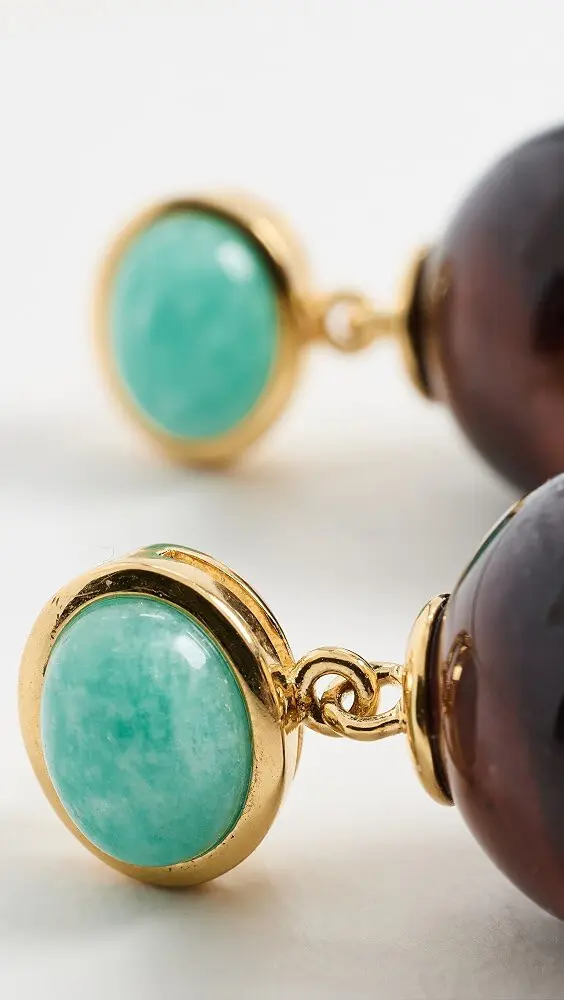 LIZZIE FORTUNATO Tiger Eye Umbria Earrings