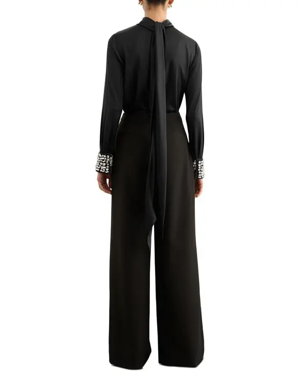 TOCCIN Veronica Embellished Tie Back Blouse - Jet