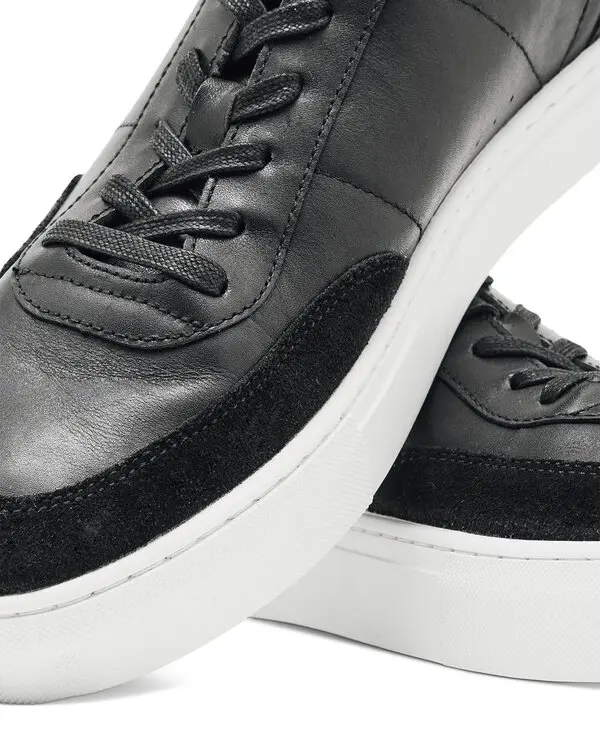 REISS Finton Leather Low Top Sneakers