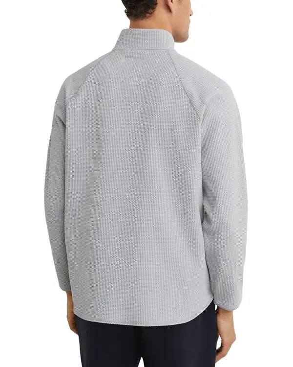 REISS Lennox Half Zip Waffle Knit Sweatshirt