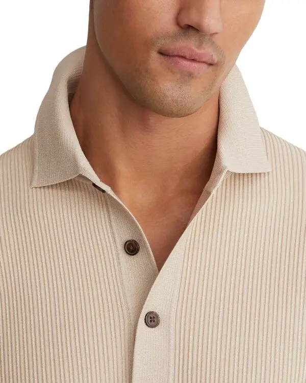 REISS Admiral Long Sleeve Polo Shirt - Stone