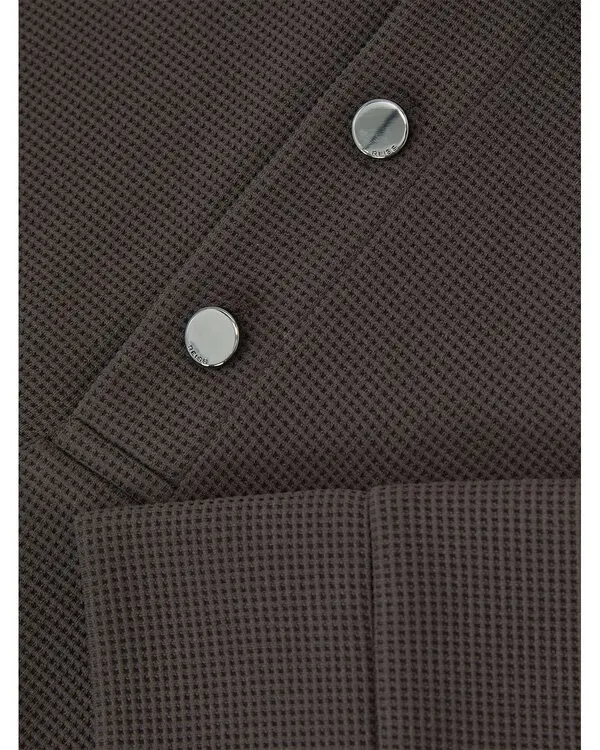 REISS Alba Micro Waffle Knit Polo Shirt