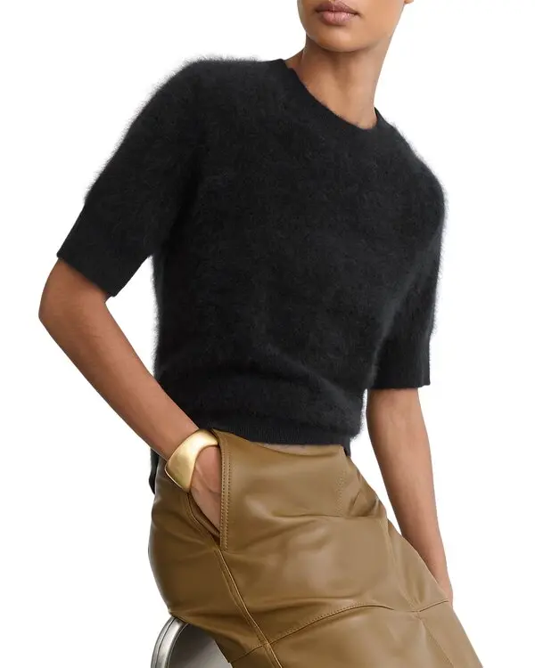 REISS Julia Brushed Cashmere Tee