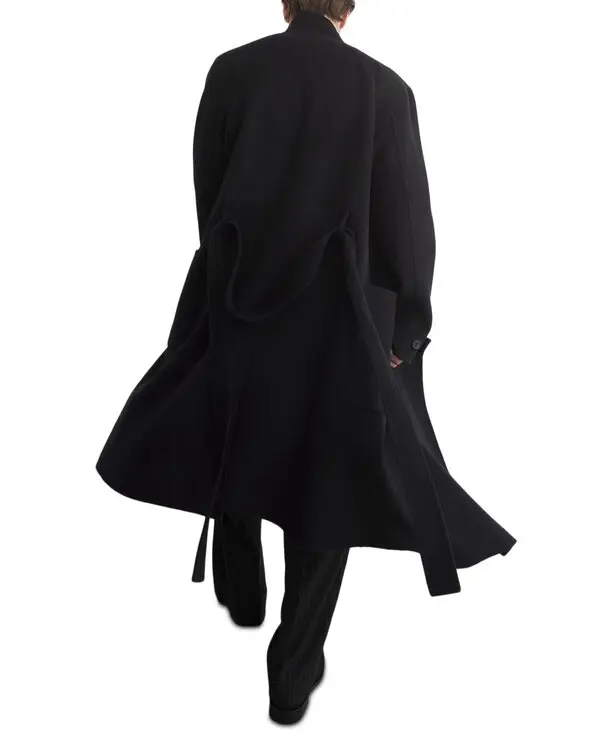 REISS Selation Wool Blend Tie Waist Long Overcoat