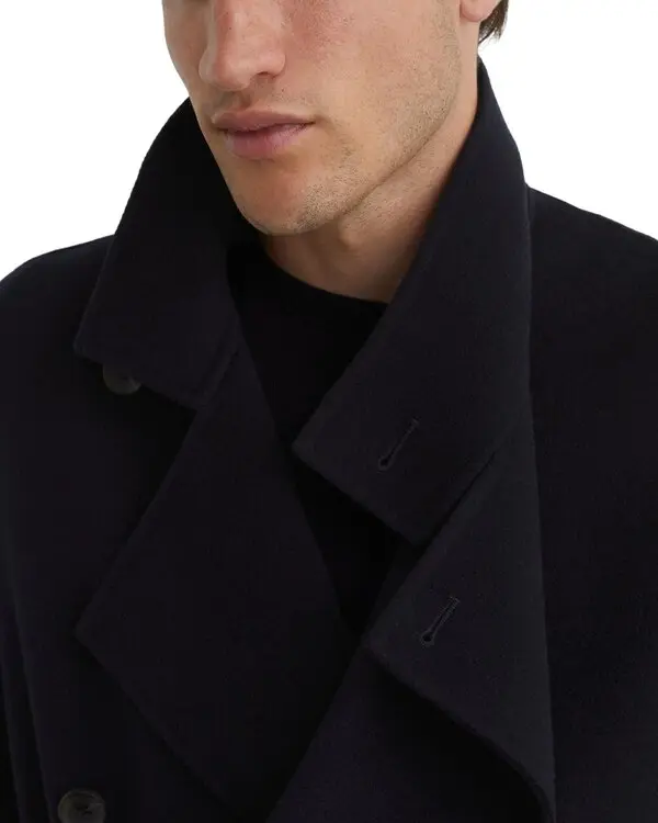 REISS Selation Wool Blend Tie Waist Long Overcoat