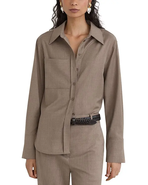 REISS Adie Stretch Wool Shirt