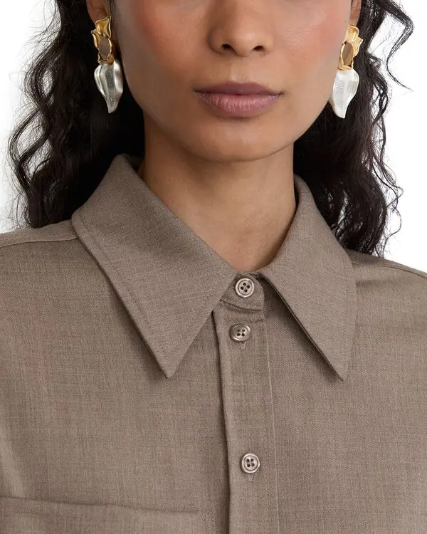 REISS Adie Stretch Wool Shirt