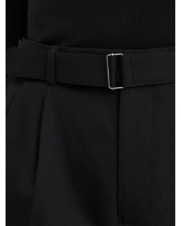 REISS Strap Tapered Fit Belted Pleat Trousers