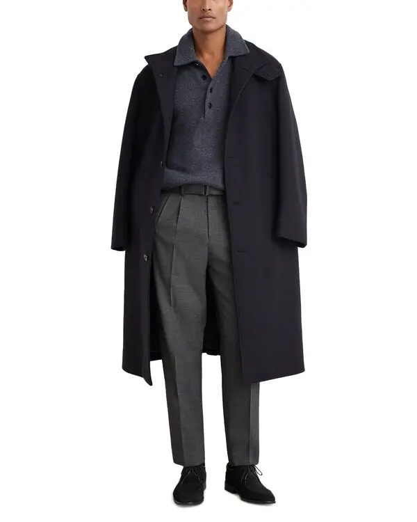 REISS Strap Tapered Fit Belted Pleat Trousers