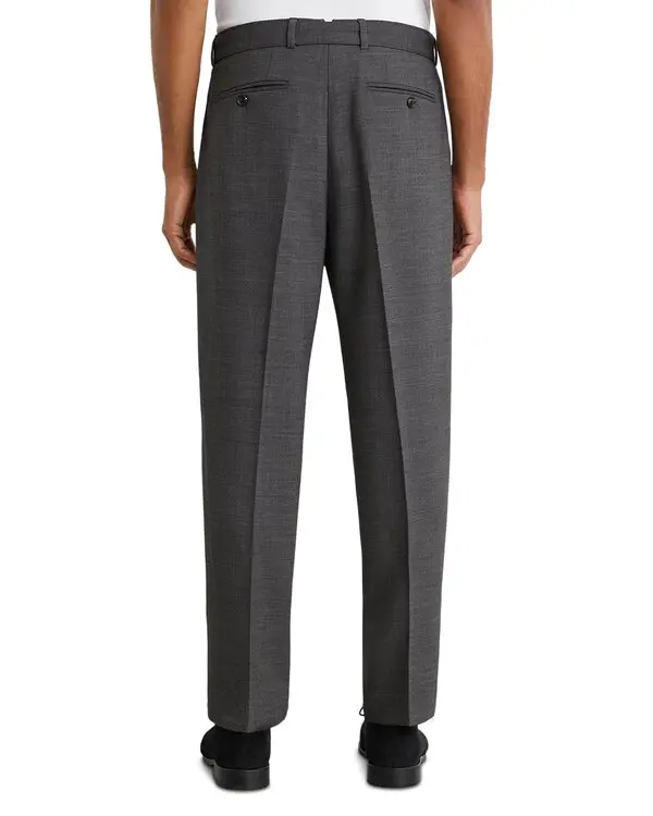 REISS Strap Tapered Fit Belted Pleat Trousers