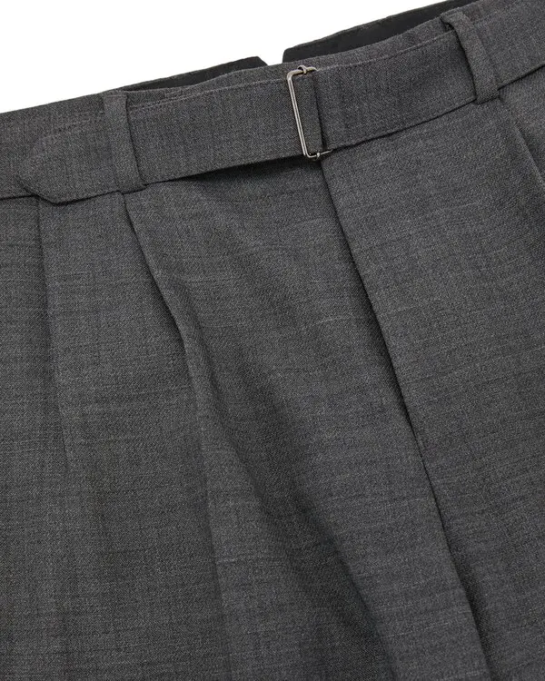 REISS Strap Tapered Fit Belted Pleat Trousers