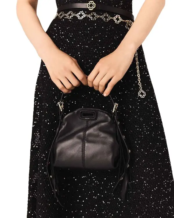 Maje Miss M Micro Leather Shoulder Bag