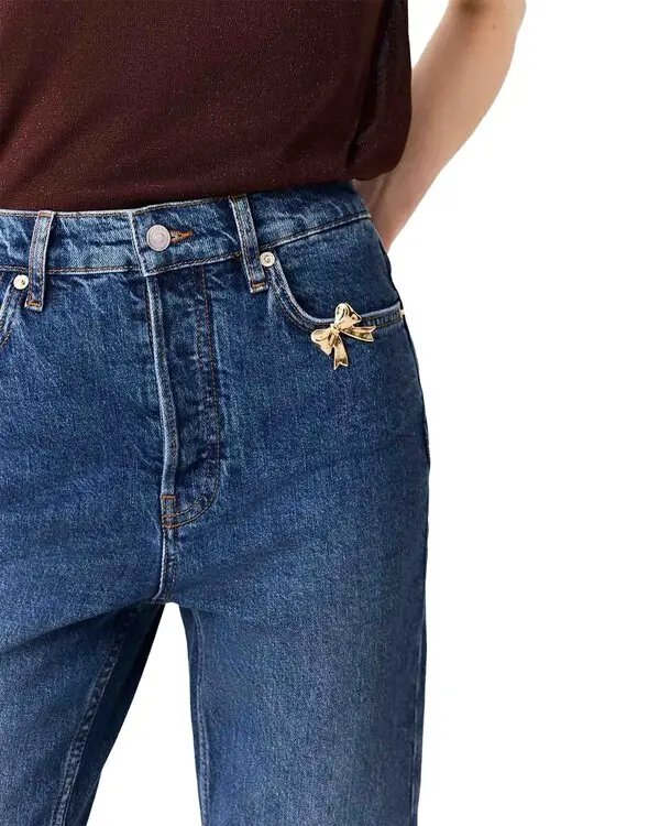 Maje Paul High Rise Straight Ankle Jeans