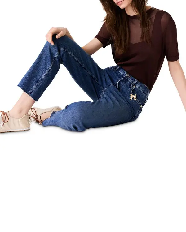 Maje Paul High Rise Straight Ankle Jeans