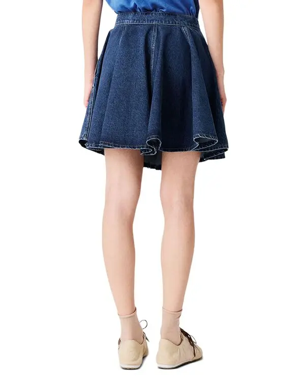 Maje Jika Denim Flared Skirt