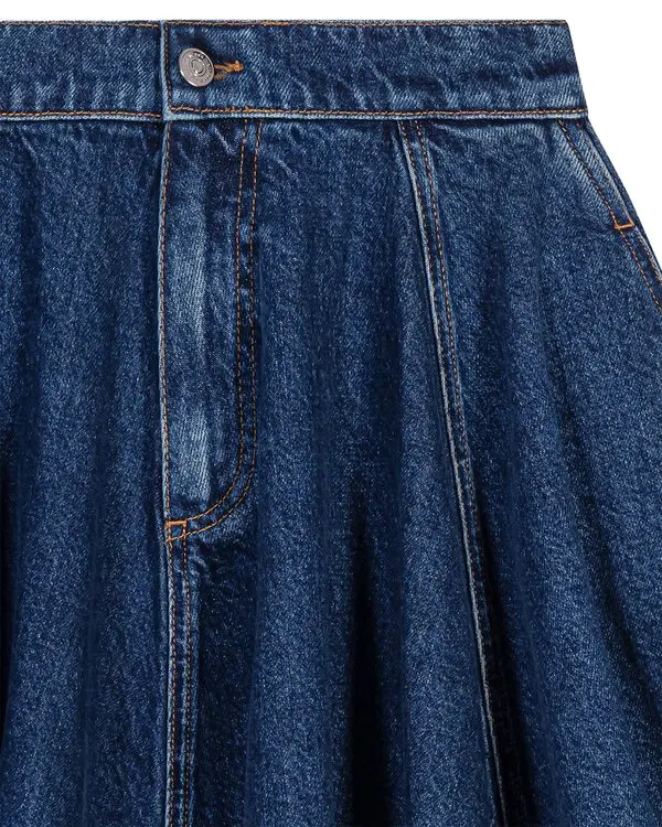 Maje Jika Denim Flared Skirt