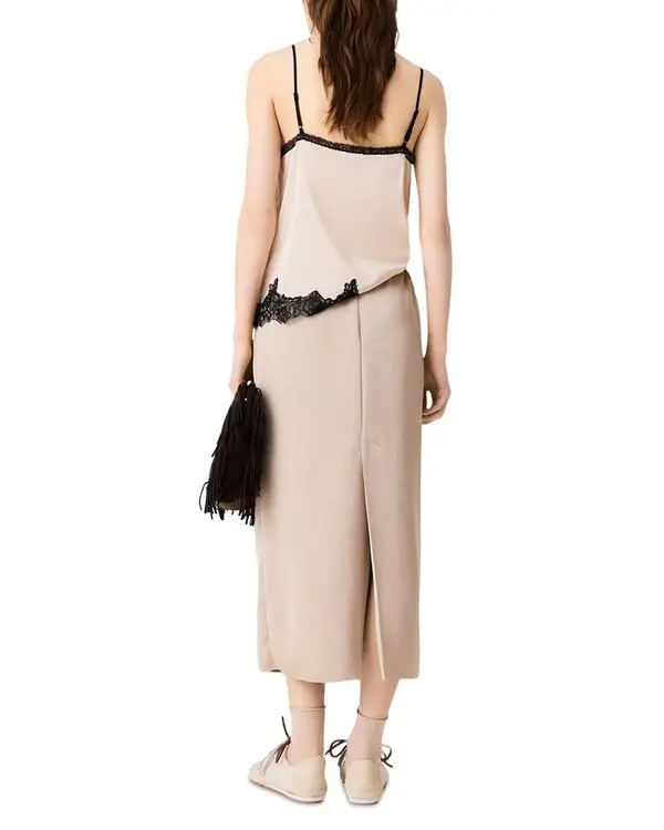 Maje Jaquirie Satin Pencil Skirt