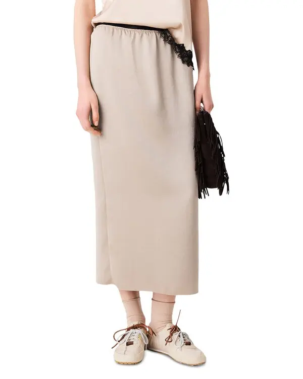 Maje Jaquirie Satin Pencil Skirt