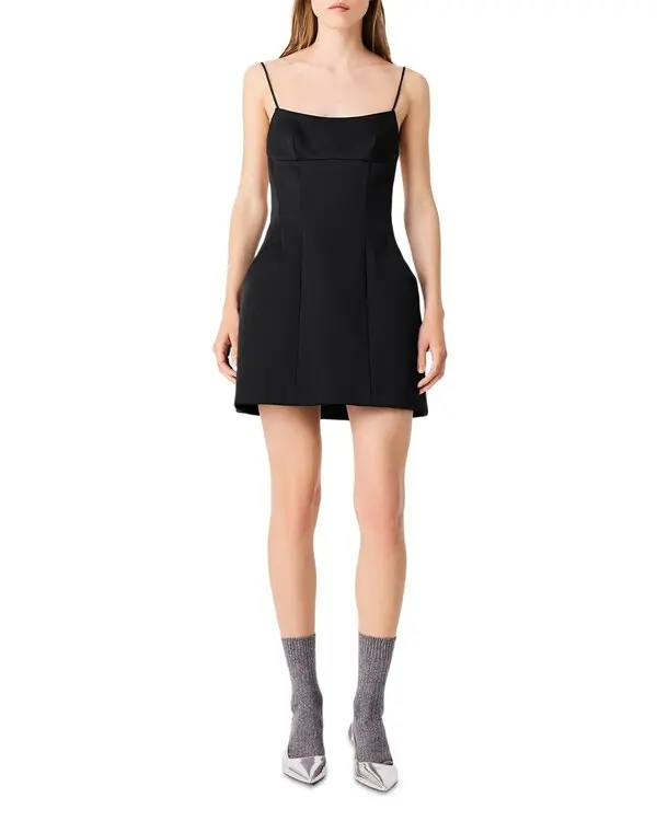 Maje Rilyme Backless Satin Mini Dress