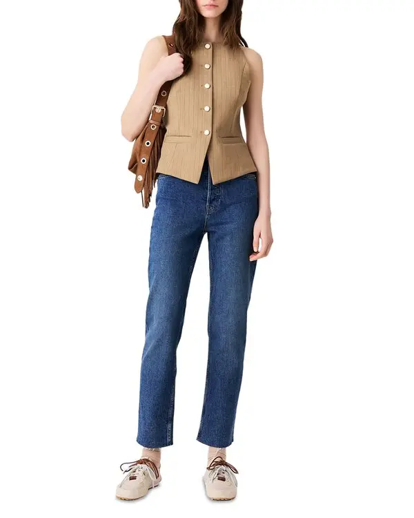 Maje Lipania Pinstriped Vest