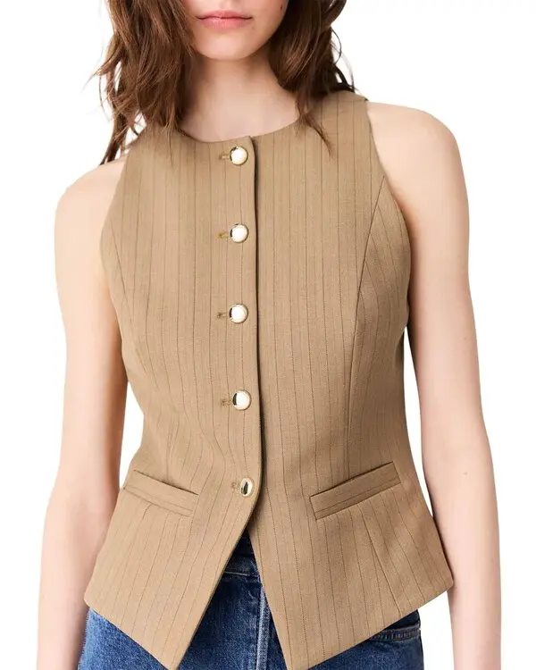 Maje Lipania Pinstriped Vest