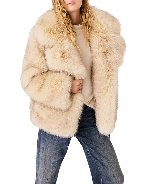 Maje Oversized Faux Fur Coat