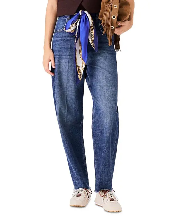 Maje High Rise Barrel Leg Jeans