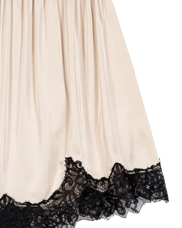 Maje Lace Trim Satin Shorts
