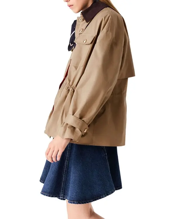 Maje Gapiri Contrast Collar 2-in-1 Trench Coat