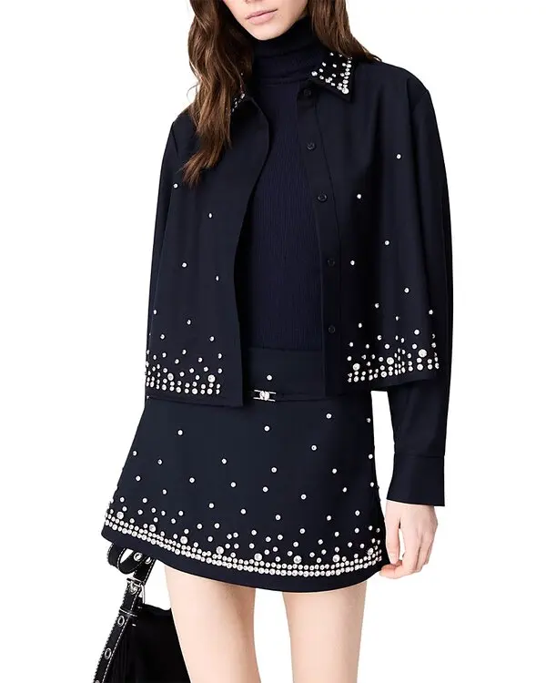 Maje Rhinestone Layered Skort