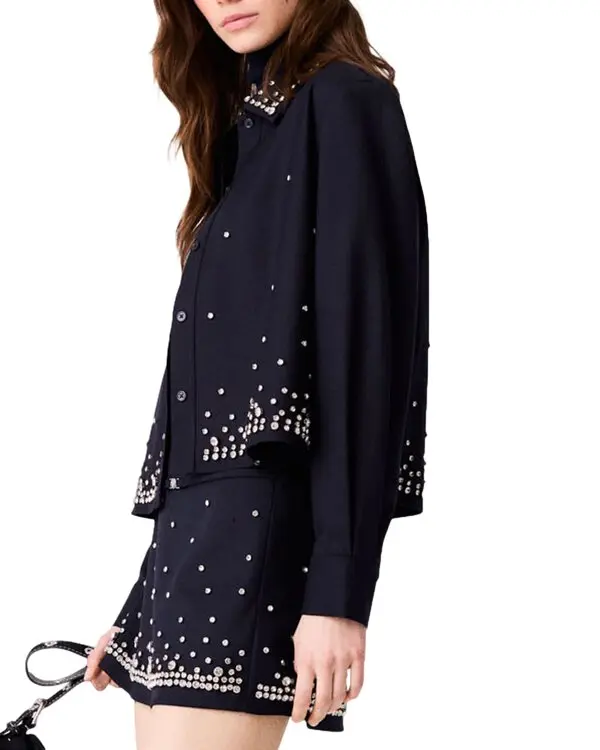 Maje Rhinestone Layered Skort