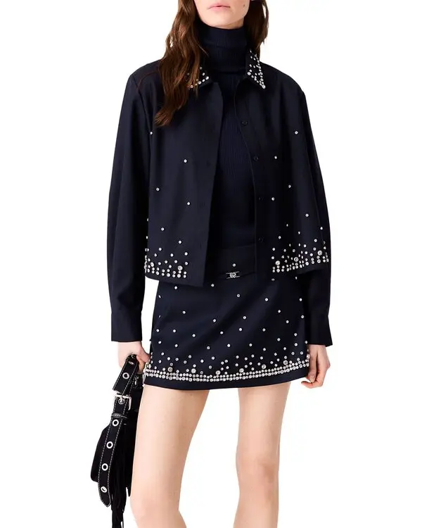 Maje Rhinestone Layered Skort