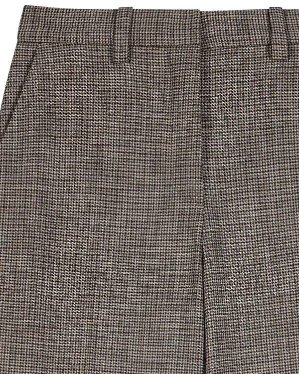 Maje Check Print Wide Leg Pants