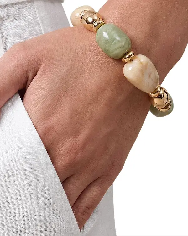 Ettika Serene Stone Gemstone Beaded Stretch Bracelet