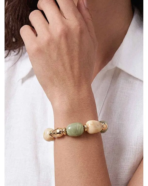 Ettika Serene Stone Gemstone Beaded Stretch Bracelet