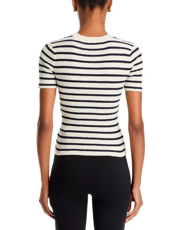 FRAME The Striped Cotton Blend Tee