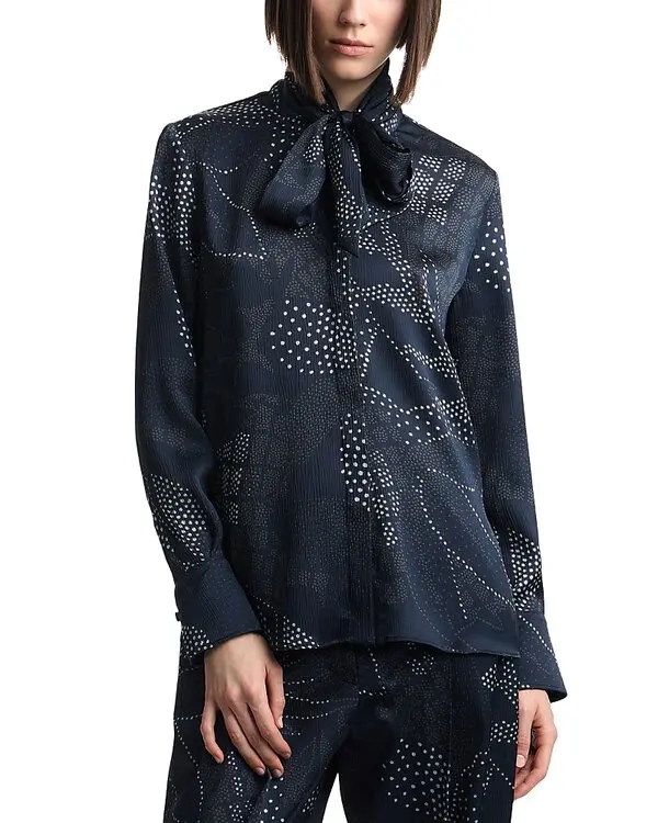 Emporio Armani Tie Neck Creponne Blouse