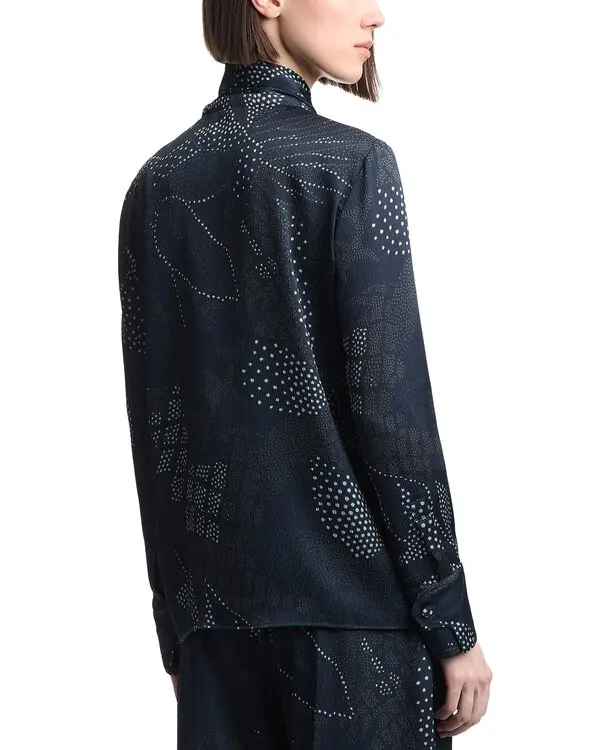 Emporio Armani Tie Neck Creponne Blouse