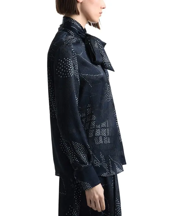 Emporio Armani Tie Neck Creponne Blouse