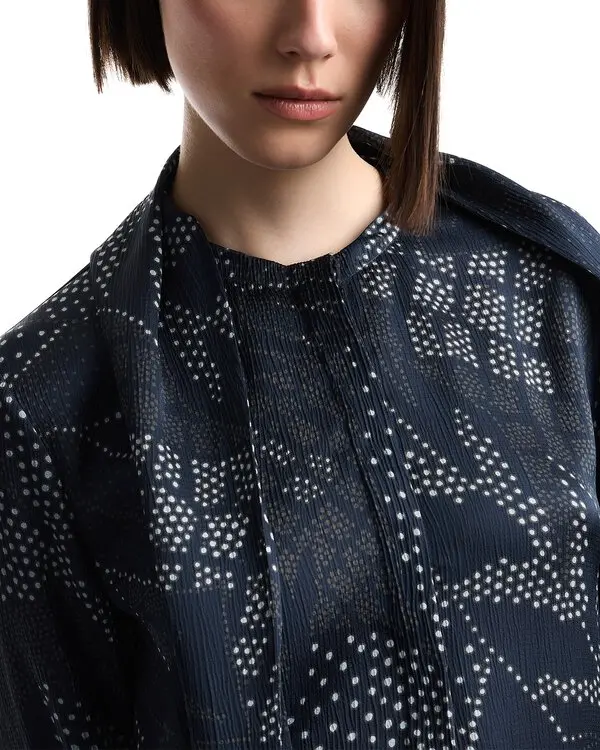 Emporio Armani Tie Neck Creponne Blouse
